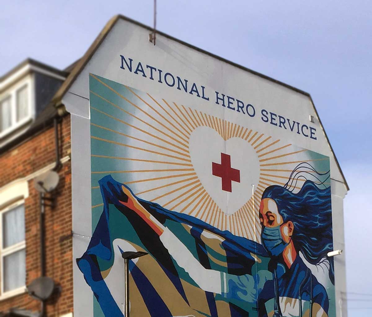NHS mural on the side of a Walthamstow building - Fresh Creative Co